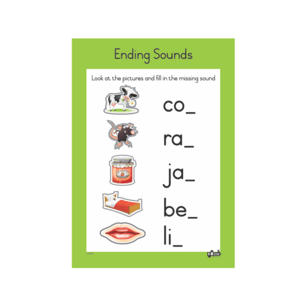 Ending Sounds - Wallchart – Grow Learning Company